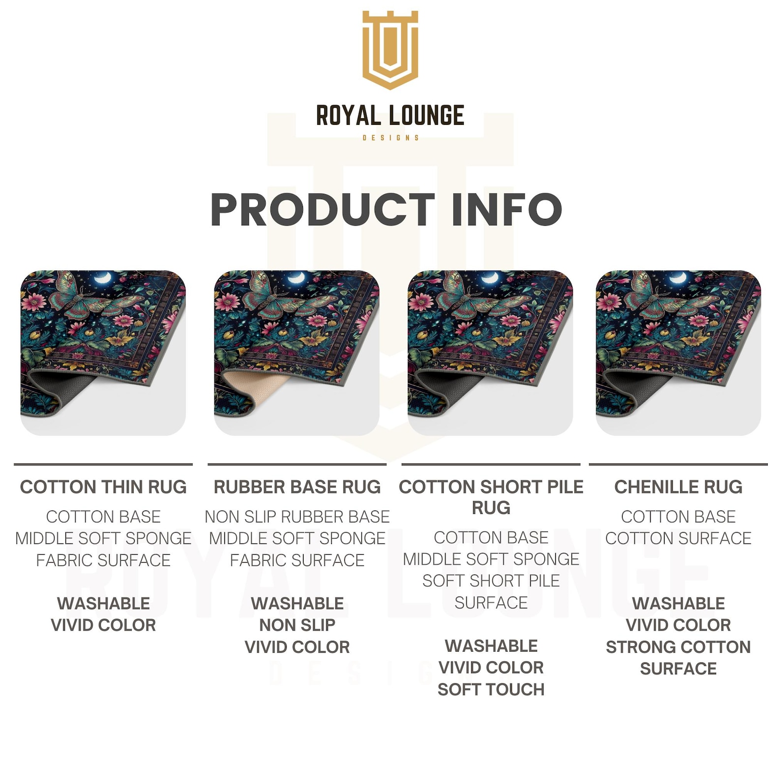 Luna Moth Rug, Mystic Butterfly Rug, Moonlit Floral Decor, Living Room ...