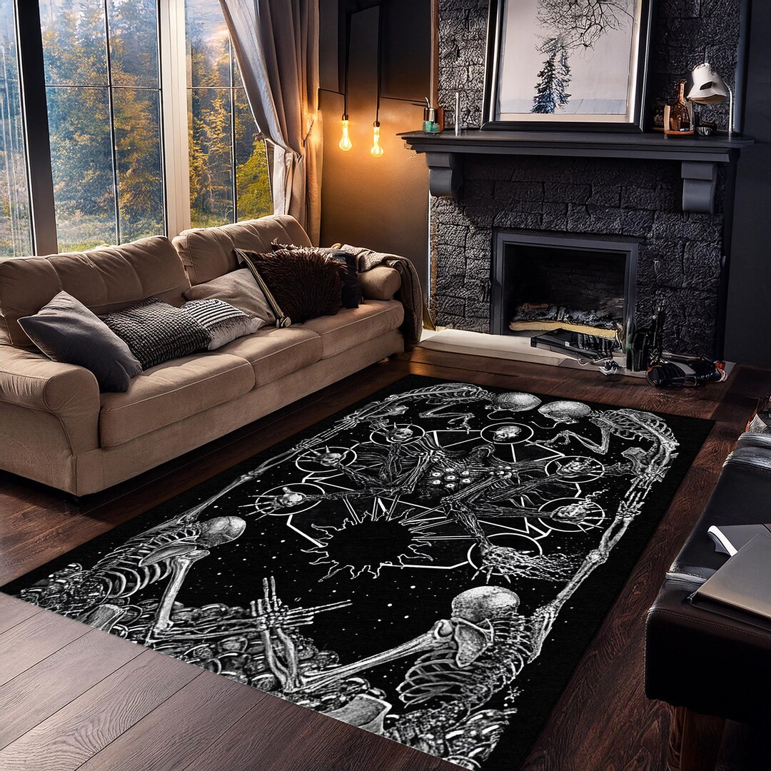 Skull Rug for Goth Room Decor, Skull With 3D Look Rug, Witchy Room ...