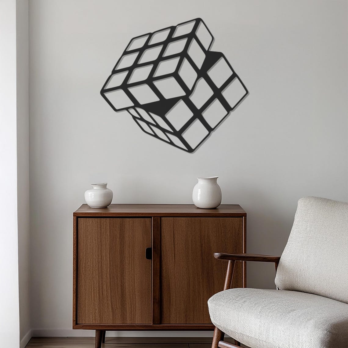 3D Rubik's Cube Metal Wall Art – Unique Puzzle Decor for Modern ...