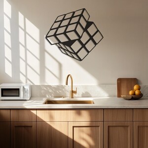 3D Rubik's Cube Metal Wall Art – Unique Puzzle Decor for Modern ...