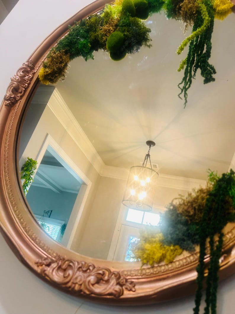 Whimsical Moss Wall Mirror Handcrafted Preserved Moss Art - Etsy