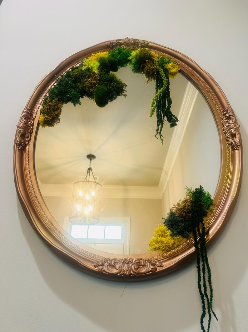 Whimsical Moss Wall Mirror Handcrafted Preserved Moss Art - Etsy