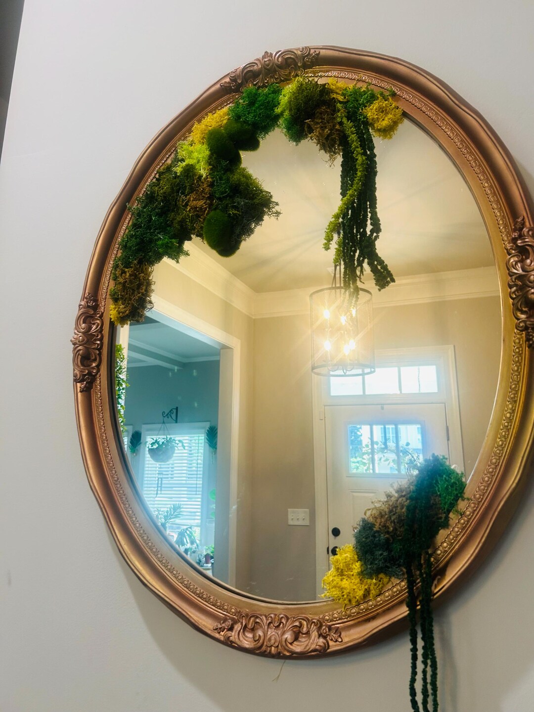 Whimsical Moss Wall Mirror Handcrafted Preserved Moss Art - Etsy