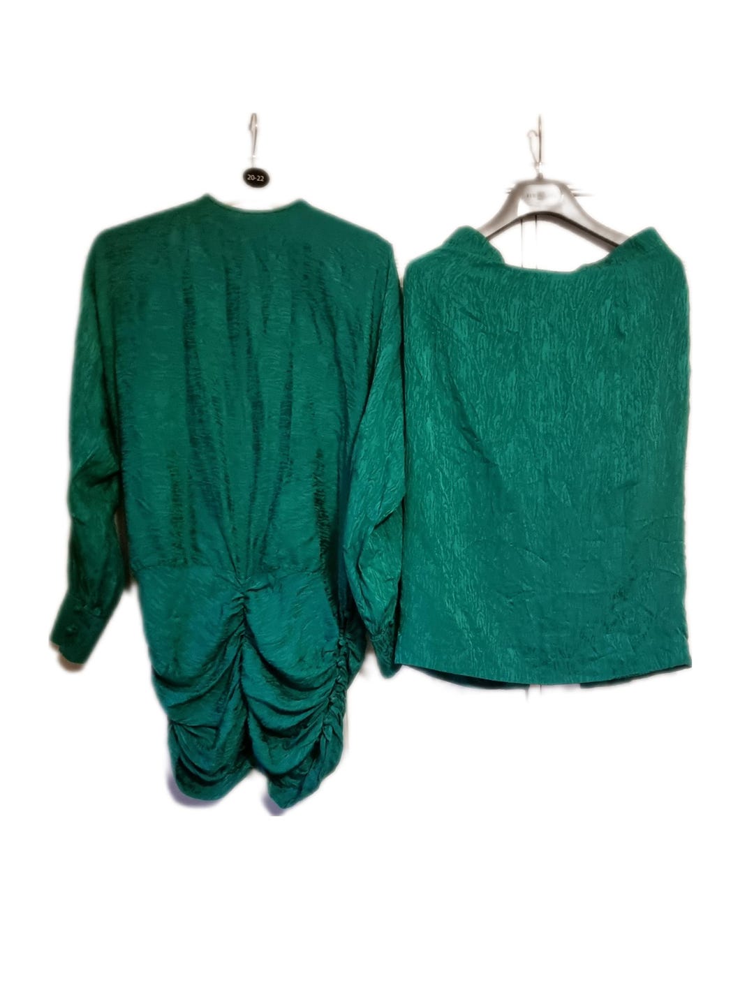 Claude Patrick Creations 1980s Vintage Green Silk Blend Co Ord Skirt ...