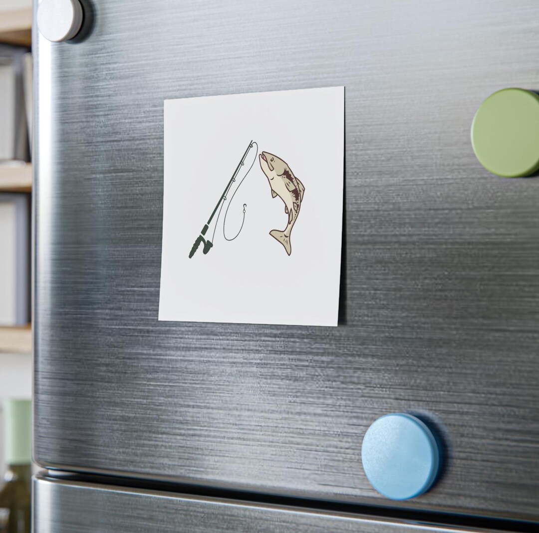 Fish and Pole Post-it Note Pad - Fishing Lover Sticky Memo Pad, Outdoor ...