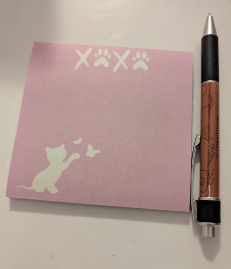 X Cat Paw Print Note Pad - Cute Animal Paper Sticky Memo, Kitten ...