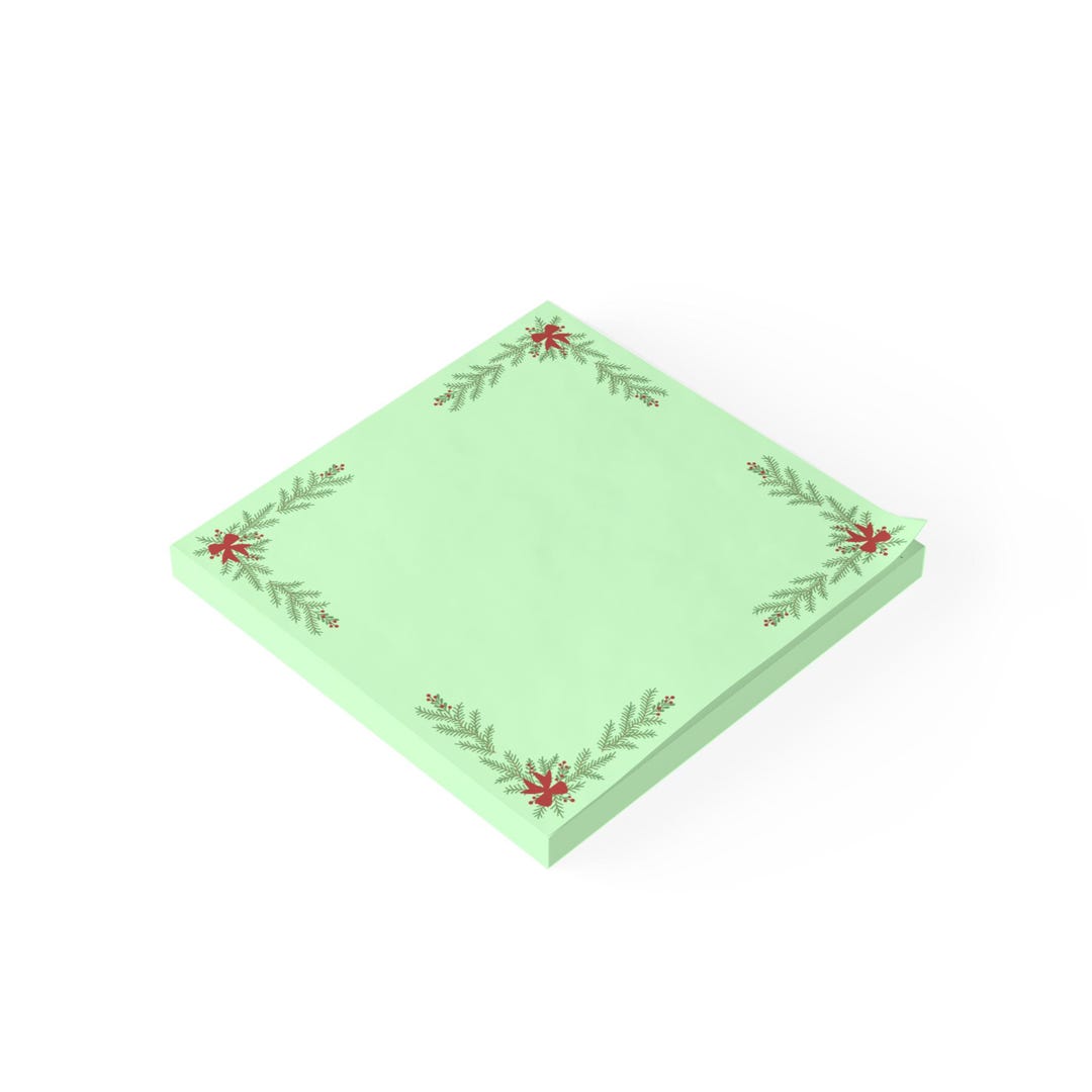 Christmas Garland Border, Notepad, Holiday Note Pad, Festive Stationery ...