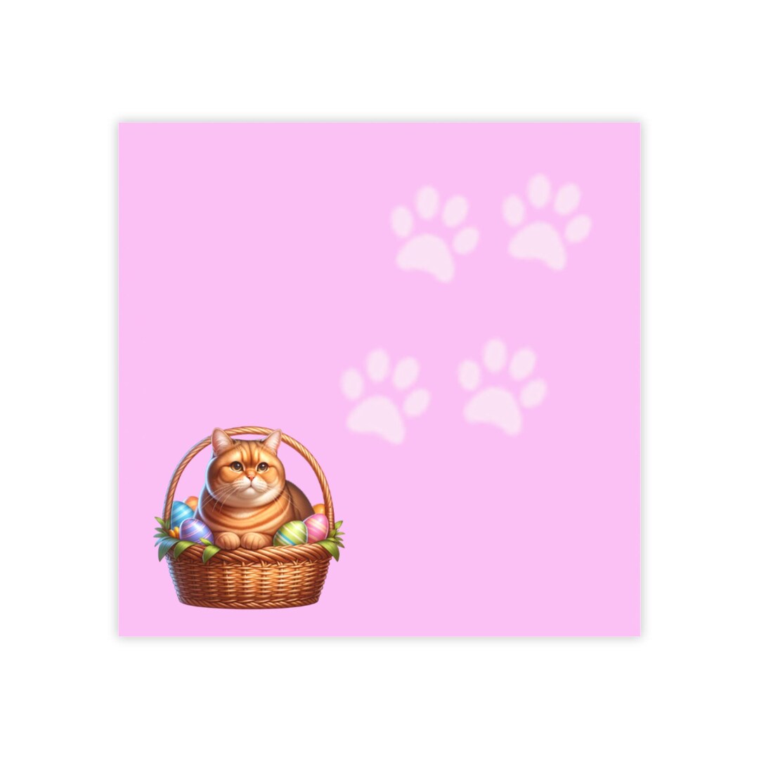 Easter Cat in Basket Post-it Note Pad | Pink Sticky Notes - Etsy