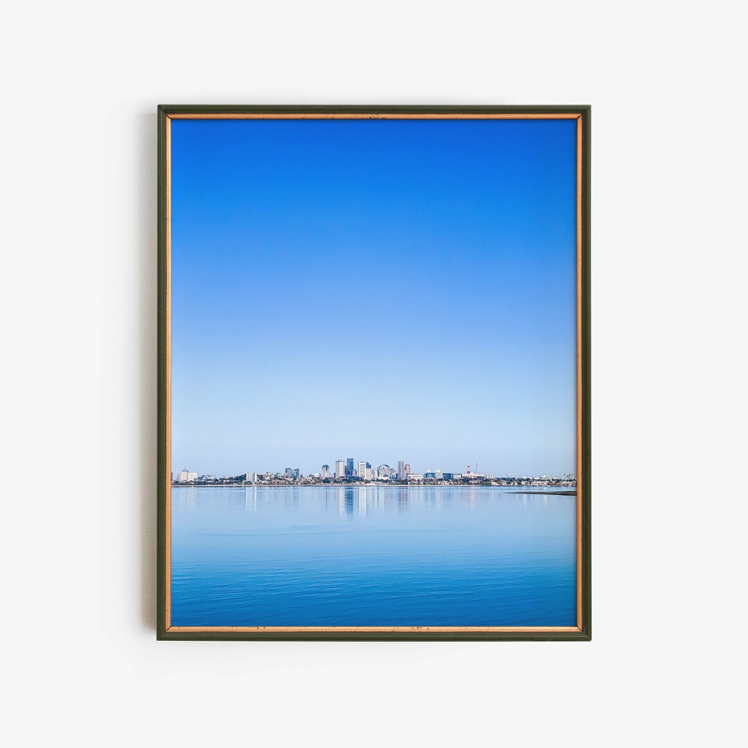 Boston Harbor Print, Seascape Photography Office Decor, City Skyline ...