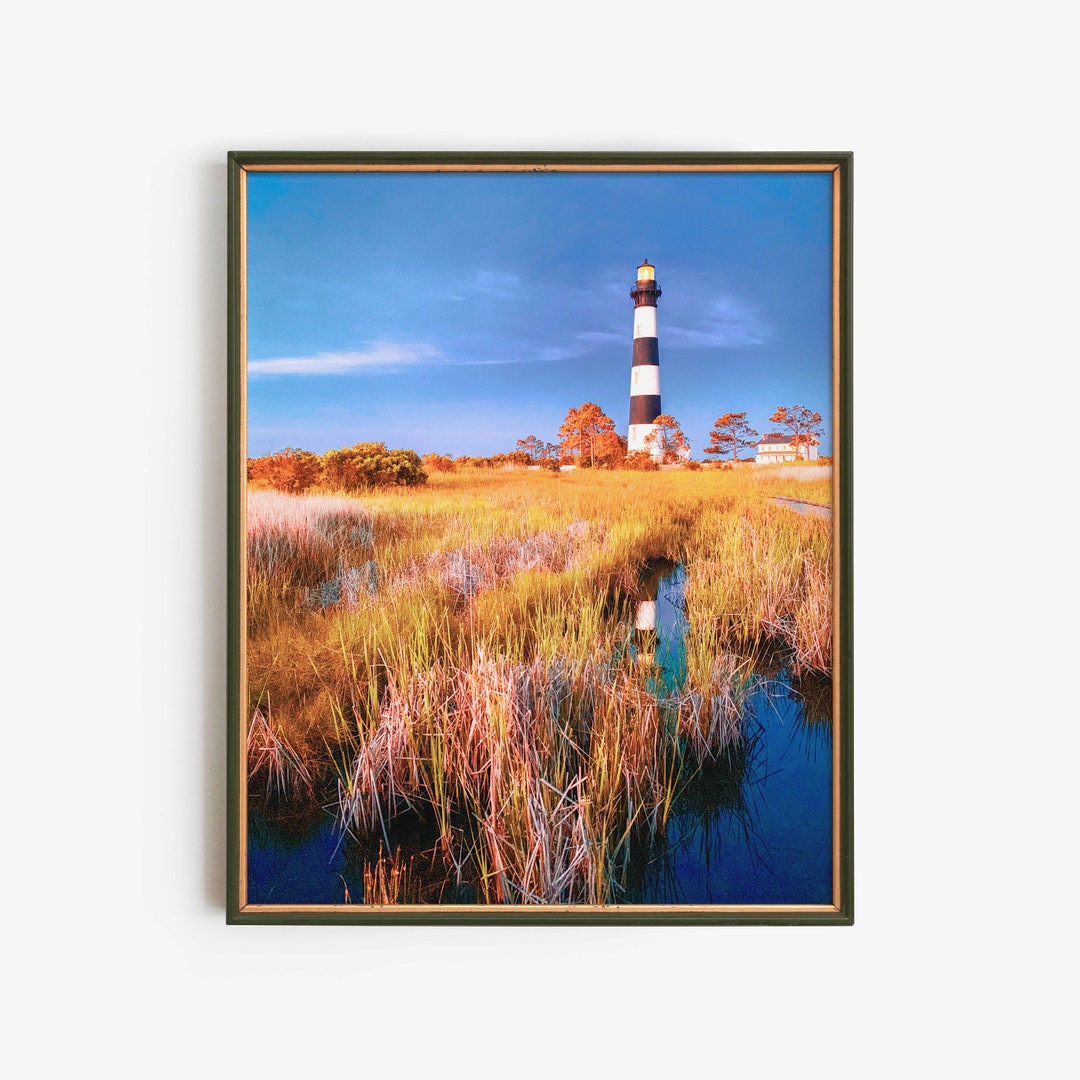 Outer Banks Travel Poster, Lighthouse Coastal Decor Downloadable Art ...
