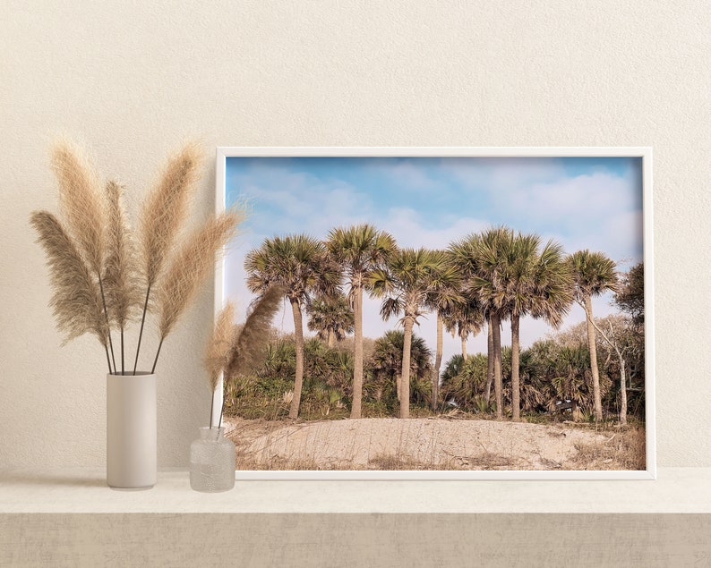 Palmetto Palm Trees Printable Posters and Prints, Tropical Beach ...