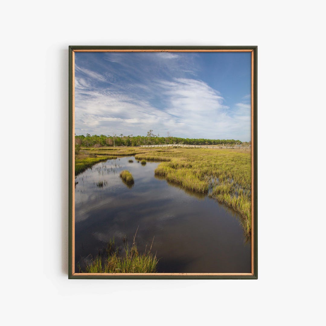 Coastal Marsh Printable Wall Art, Serene Wetlands Landscape Digital ...