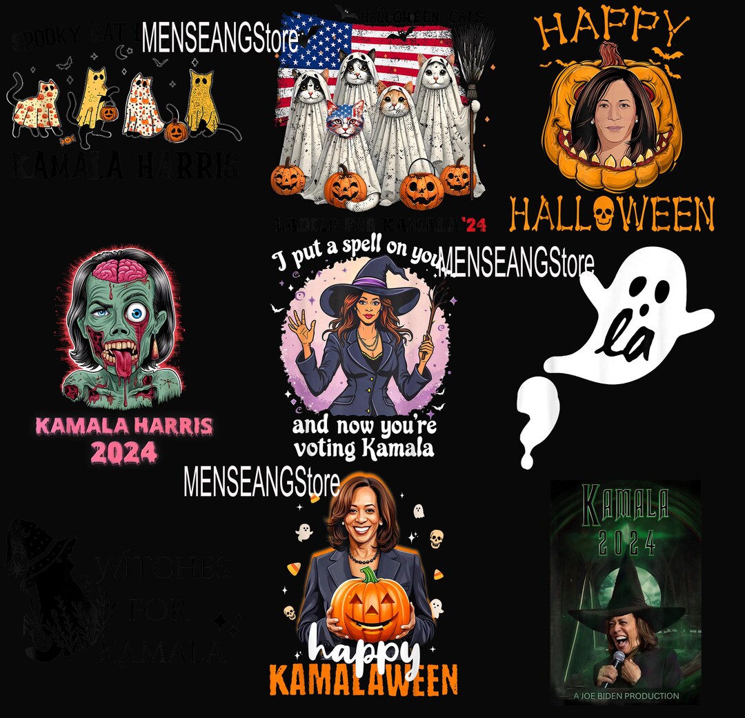 18 Png Kamala Harris 2024 Kahalloween Halloween Ghost With USA Flags ...
