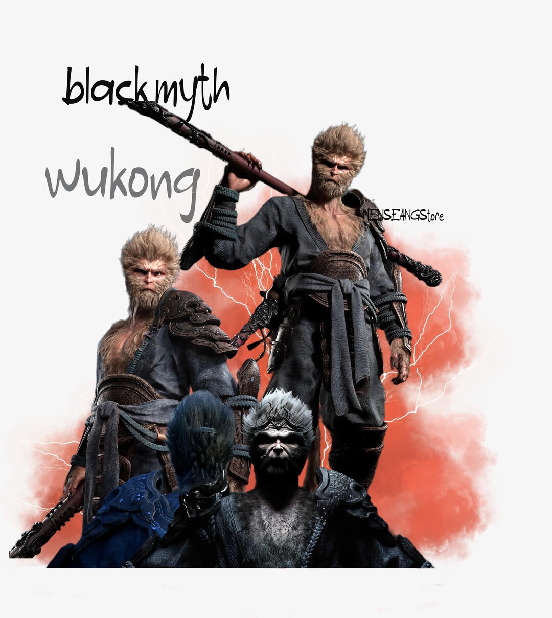 Black Myth Wukong Vintage Png, Journey to the West Game Png, Wukong ...