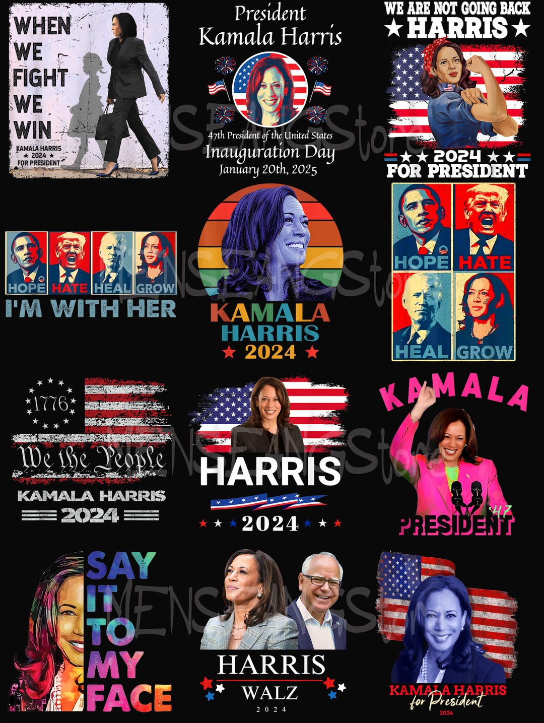 12 Pack Kamala Harris 2024 Bundle, Kamala Png, Kamala Harris Png ...