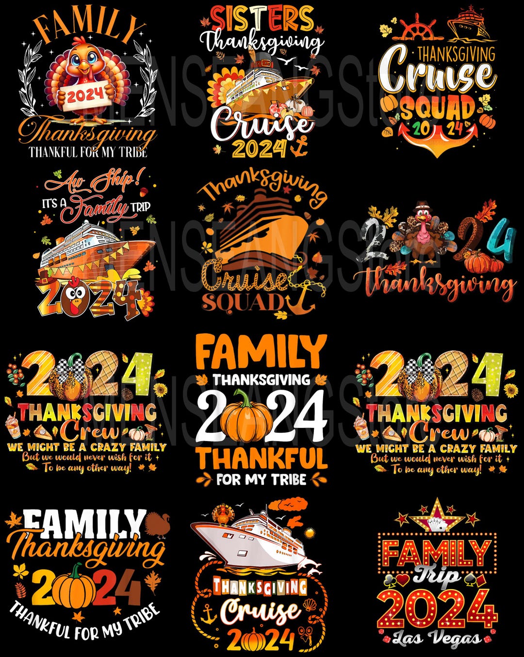 21 Pack 2024 Thanksgiving Crew Png, Thanksgiving Crew Png, Family ...