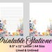 Printable Writing Paper, Watercolor Floral Design Stationery, Digital ...