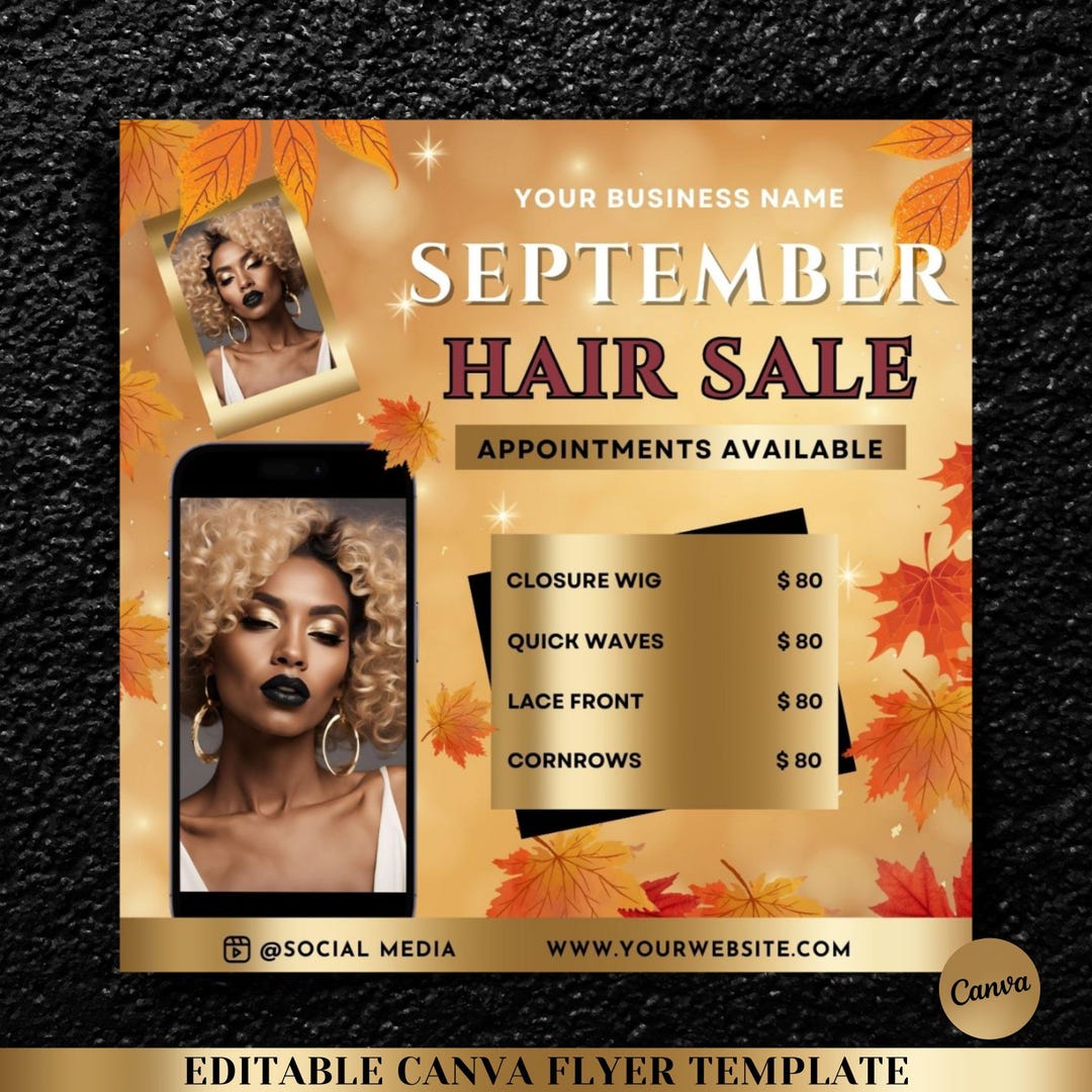 Hair Sale and Hair Specials Flyer, Hair Bookings, Hair Flyer, Fall Sale ...