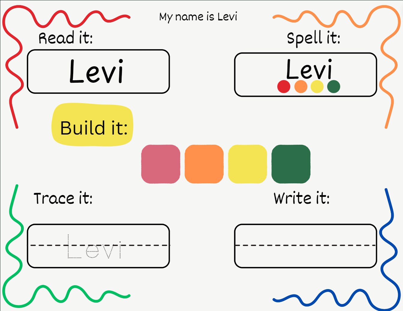 Customizable Name Mat, I Know My Name, Letter Recognition, Dry Erase ...