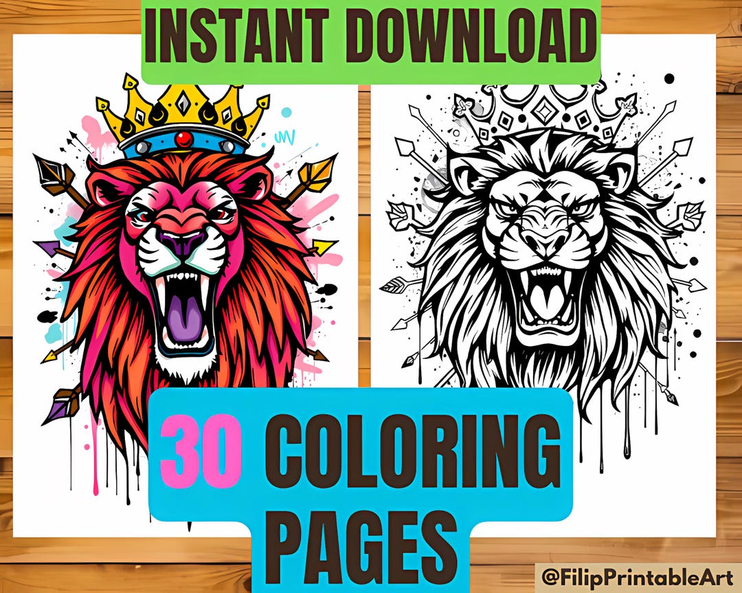 30 Animal Graffiti Coloring Pages for Adults & Kids, Creative Pop Art ...