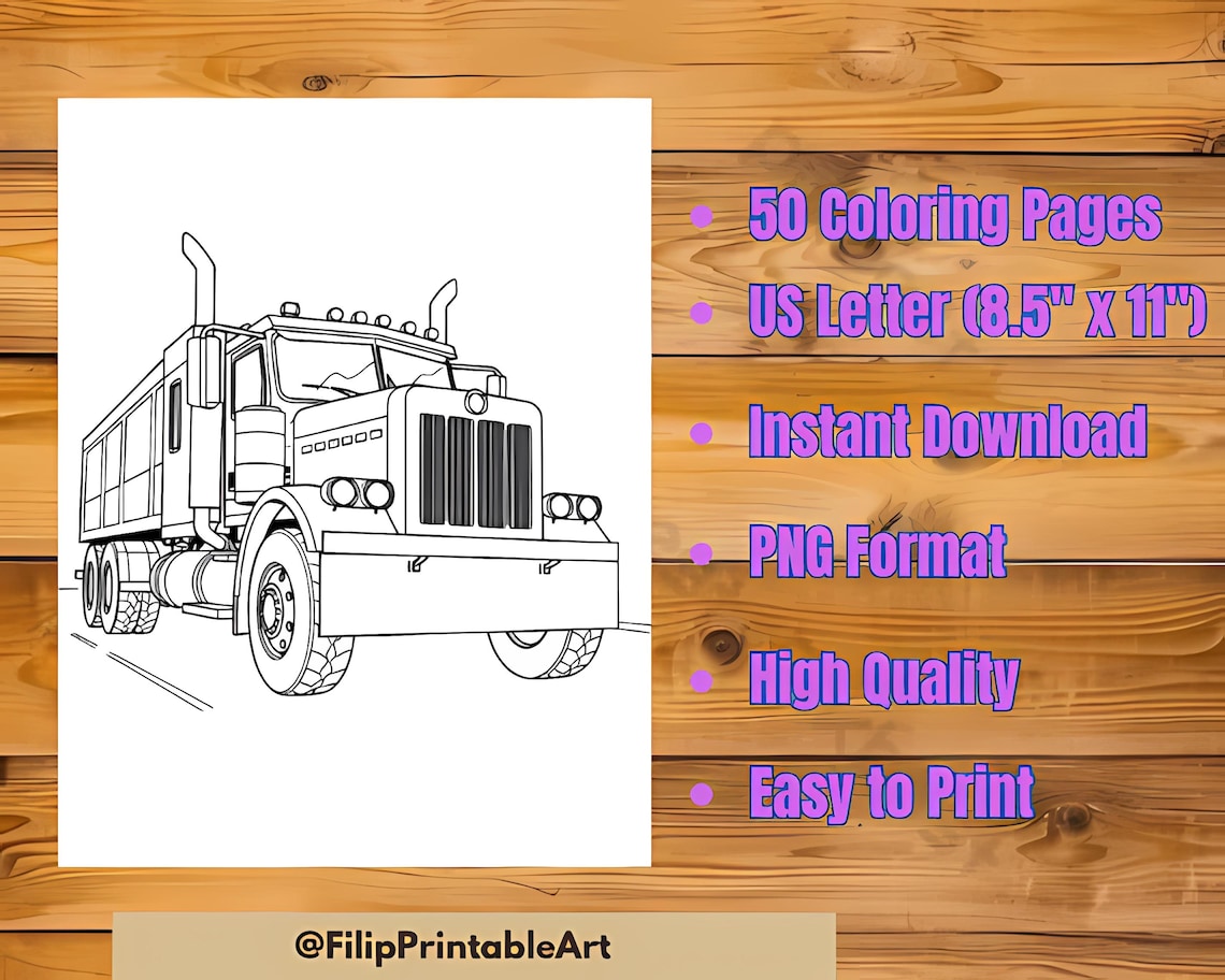 50 Truck Coloring Pages, Printable Coloring Pages, Car Coloring Pages ...