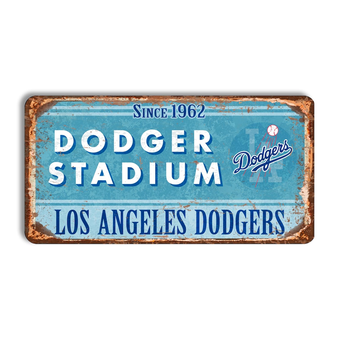 Los Angeles Dodgers Metal Sign LOS ANGELES DODGERS Dodger Stadium Sign ...