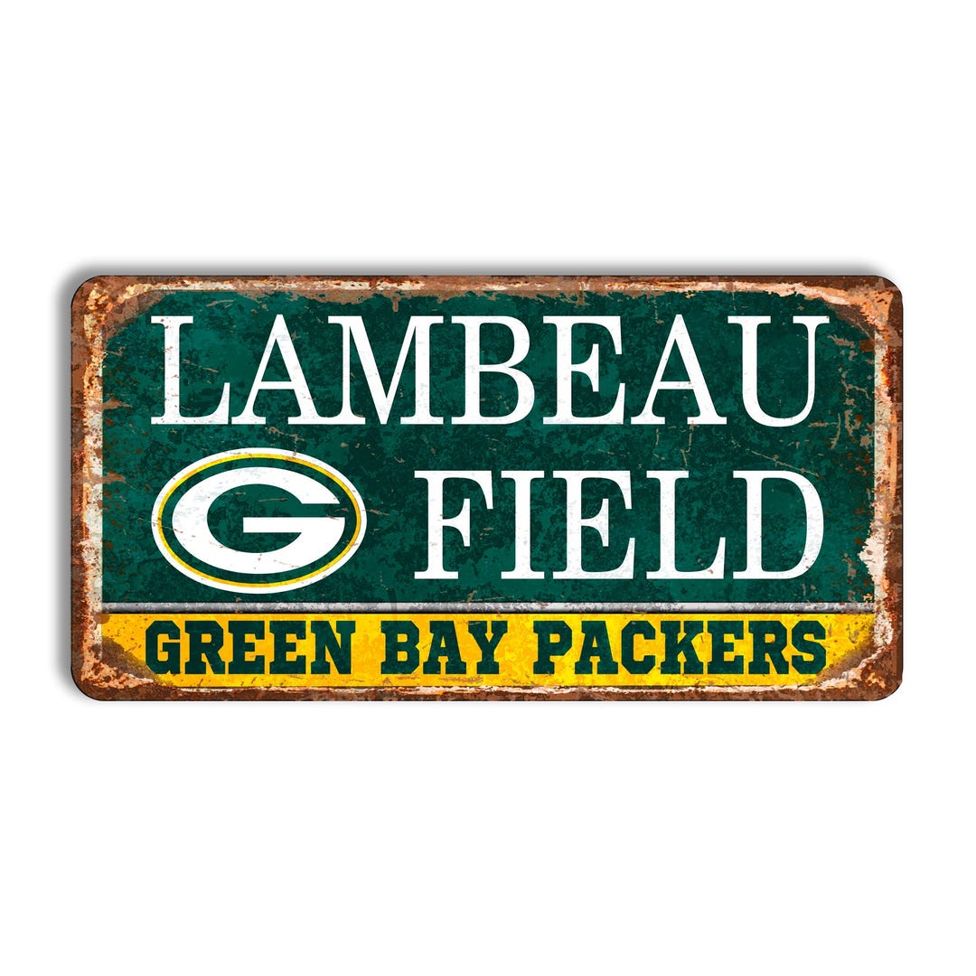 Green Bay Packers Metal Sign GREEN BAY PACKERS Lambeau Field Stadium ...