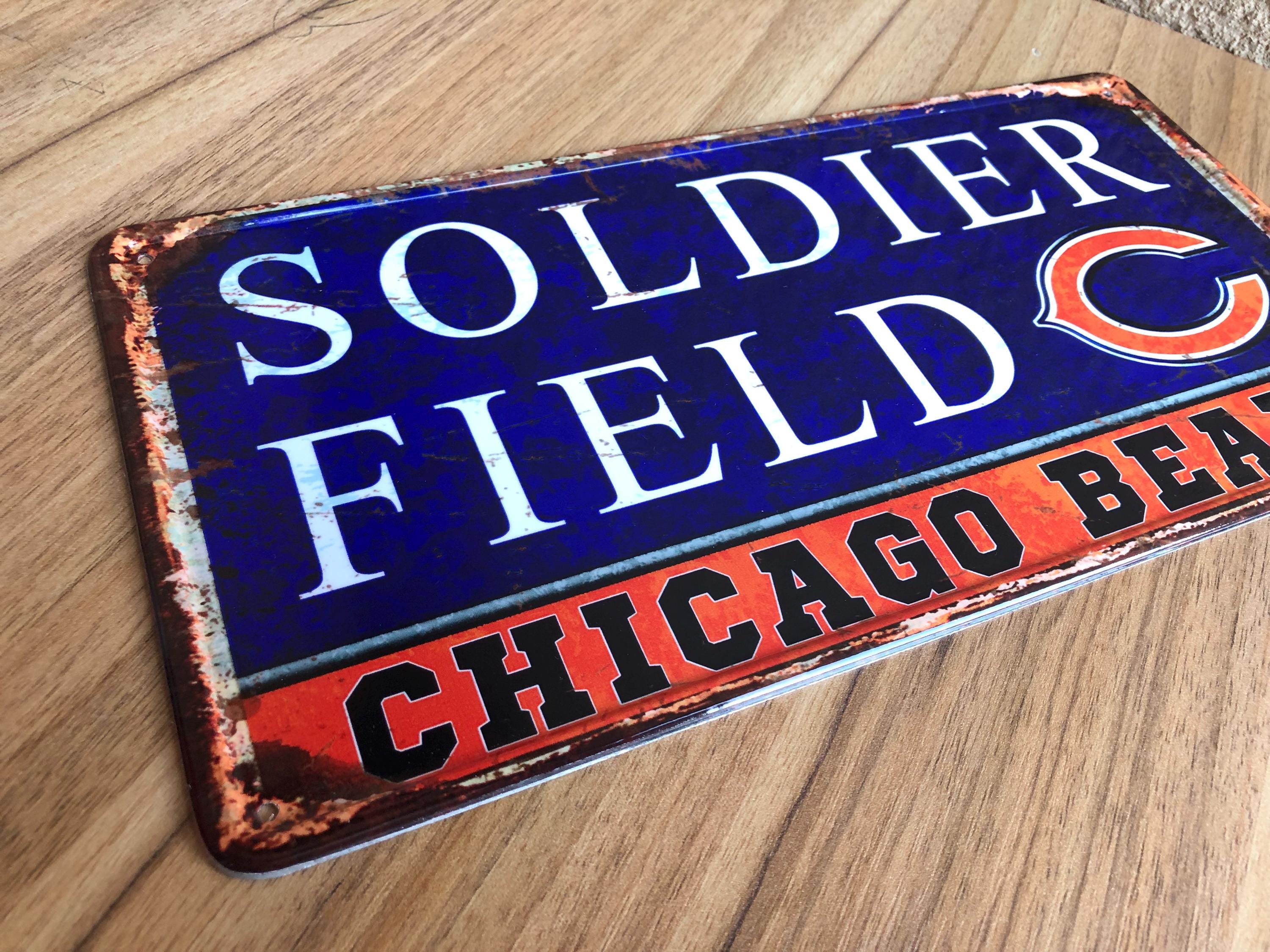 Chicago Bears Metal Sign CHICAGO BEARS Stadium Sign Soldier Field ...