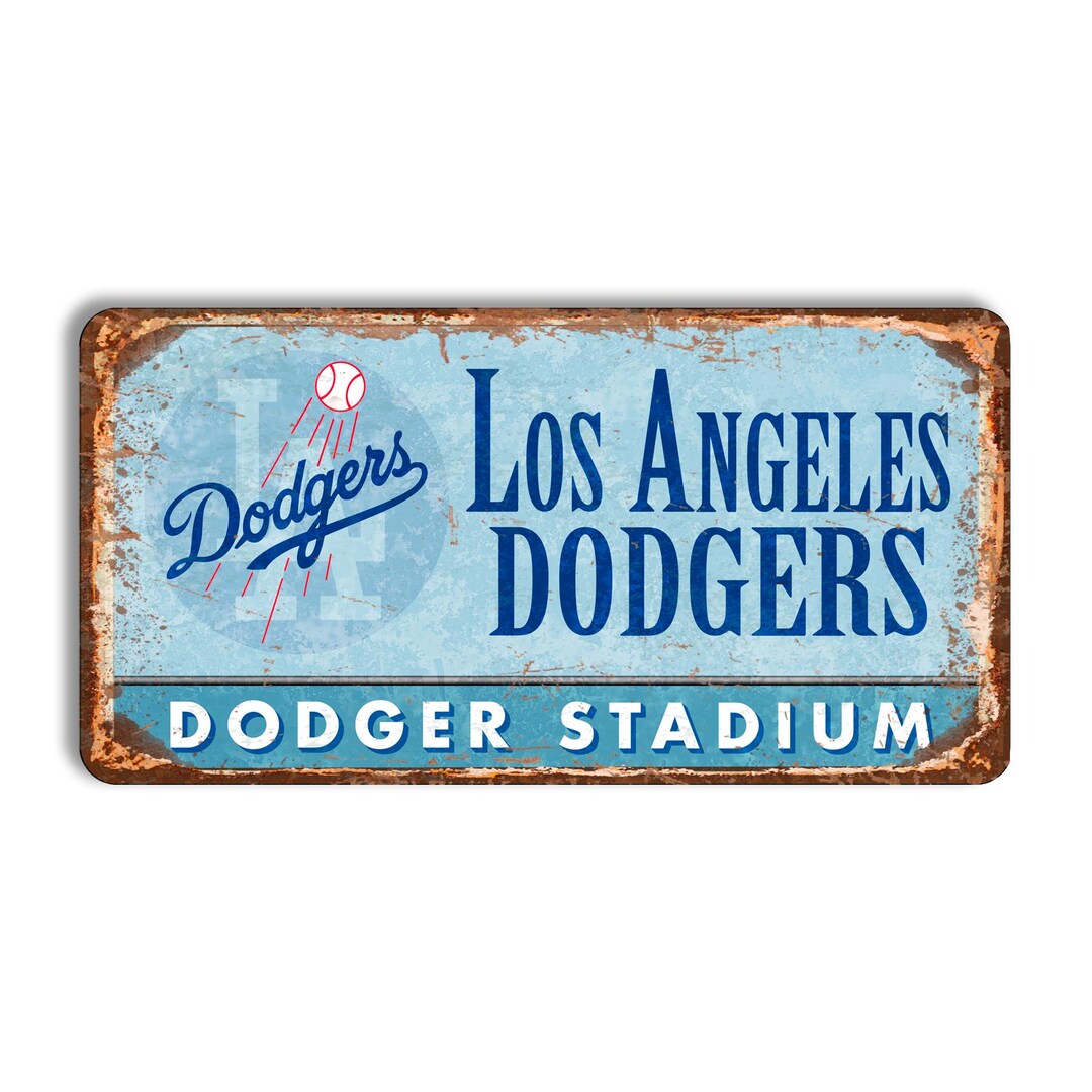 Los Angeles Dodgers Metal Sign LOS ANGELES DODGERS Dodger Stadium Sign ...