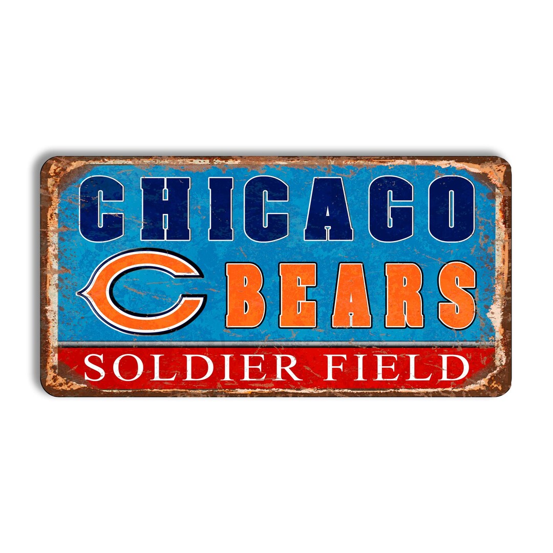 Chicago Bears Metal Sign CHICAGO BEARS Stadium Sign Soldier Field ...