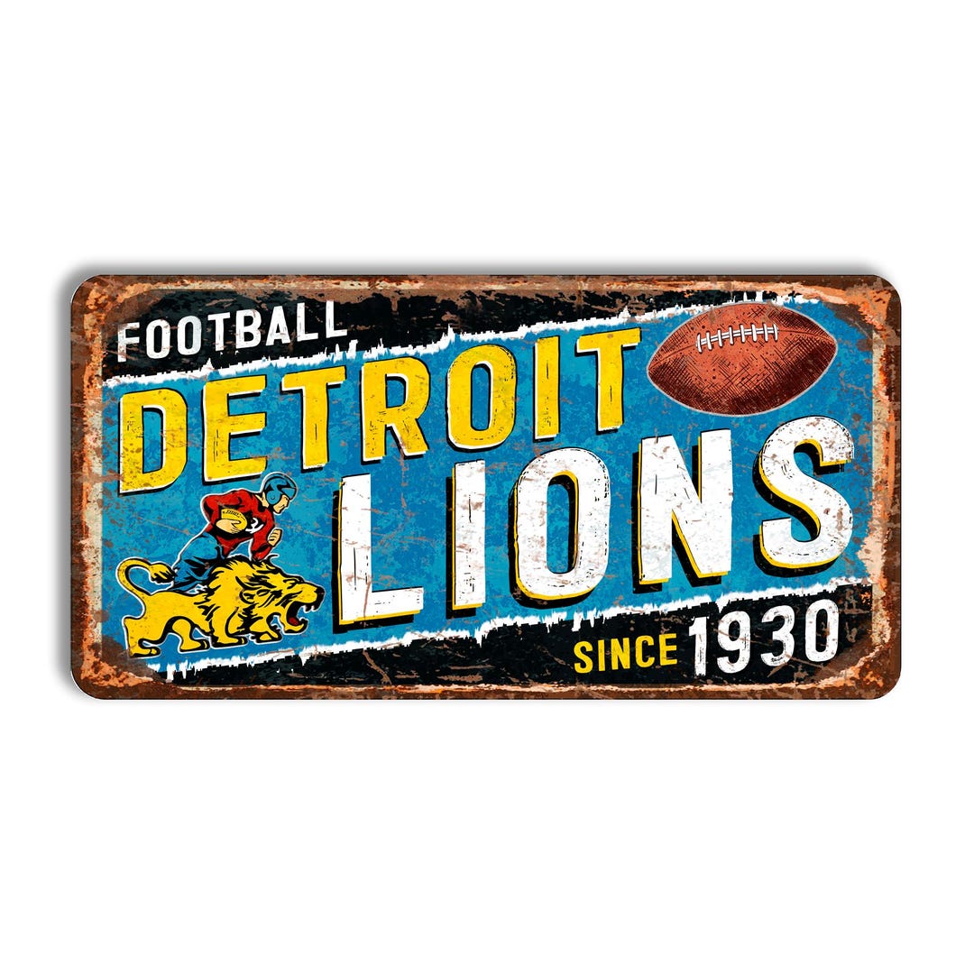 Detroit Lions Metal Sign DETROIT LIONS 1930 NFL Football Detroit Lions ...