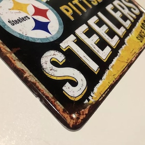 Pittsburgh Steelers Metal Sign PITTSBURGH STEELERS Vintage Style Sign ...
