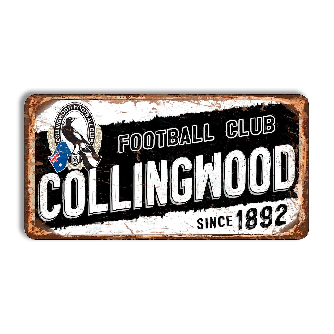 Collingwood Football Club Metal Sign, Vintage Style AFL Wall Decor - Etsy