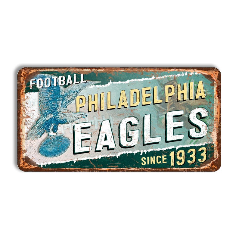 Philadelphia Eagles Metal Sign, Vintage NFL Wall Decor - Etsy