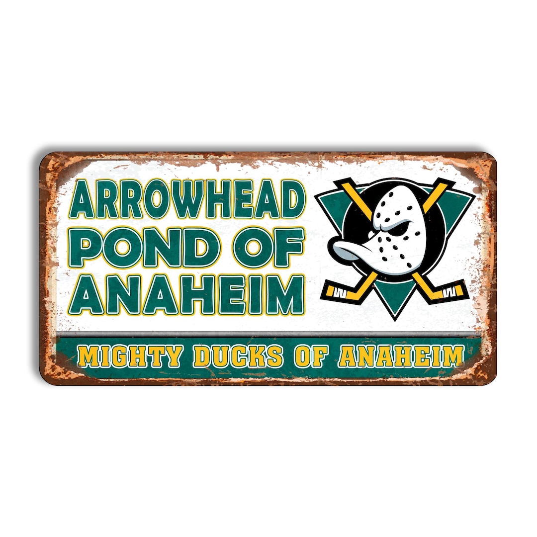 Mighty Ducks of Anaheim Metal Sign, Arrowhead Pond of Anaheim Stadium ...