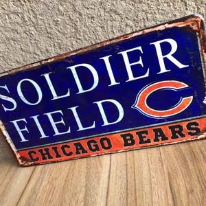 Chicago Bears Metal Sign CHICAGO BEARS Stadium Sign Soldier Field ...