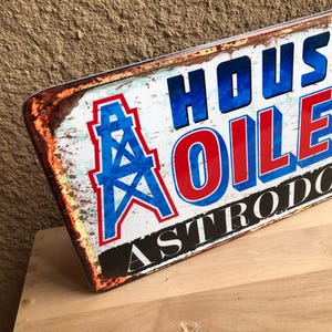 Houston Oilers Metal Sign HOUSTON OILERS Astrodome Stadium Sign NFL ...