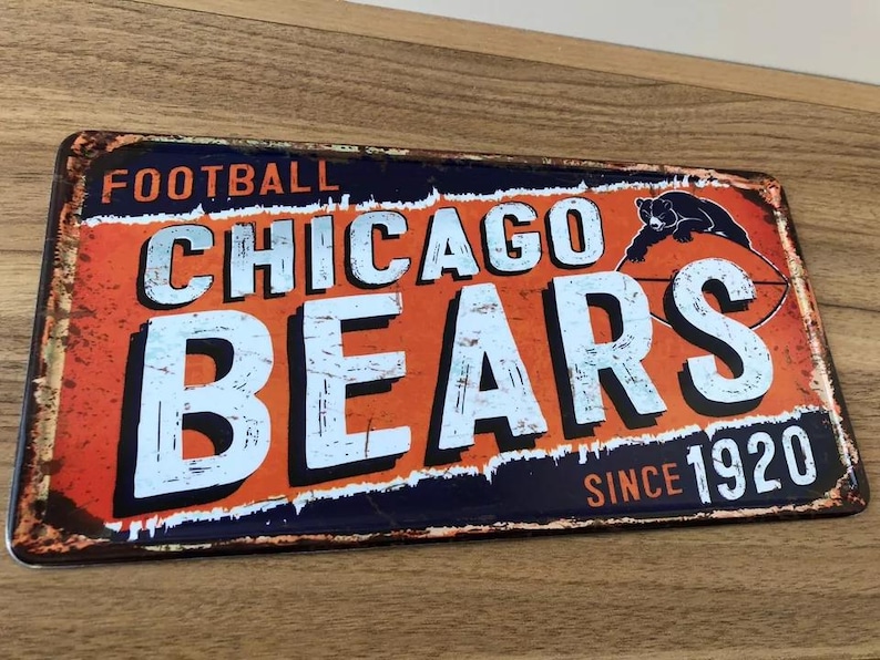 Chicago Bears Metal Sign CHICAGO BEARS 1920 Nfl Football Chicago Bears ...