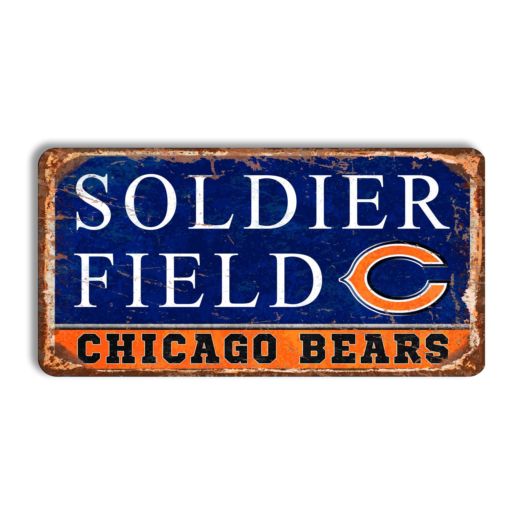 Chicago Bears Metal Sign CHICAGO BEARS Stadium Sign Soldier Field ...