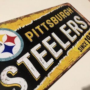 Pittsburgh Steelers Metal Sign PITTSBURGH STEELERS Vintage Style Sign ...