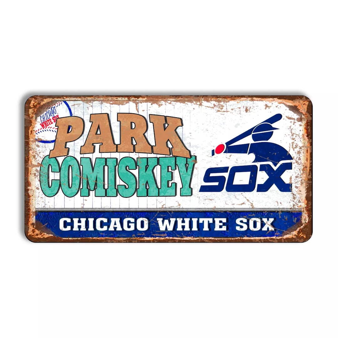 Chicago White Sox Metal Sign CHICAGO WHITE SOX Park Comiskey Stadium ...