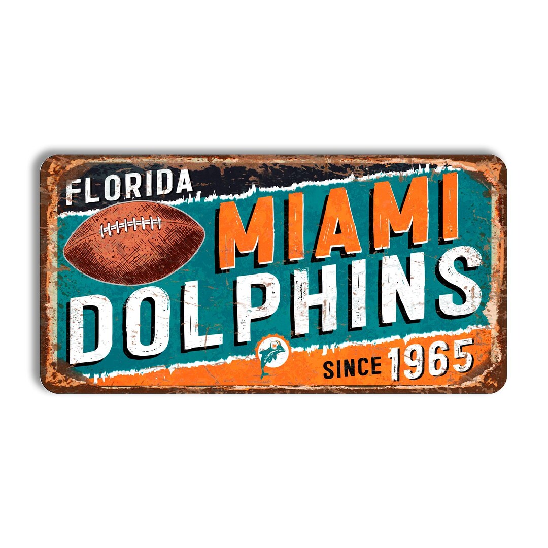 Miami Dolphins Metal Sign, NFL Football Fan Decor - Etsy