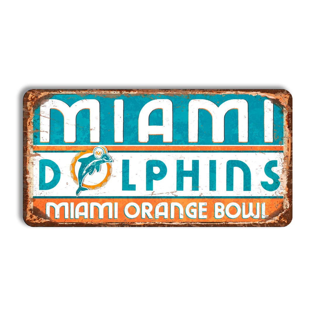 Miami Dolphins Metal Sign, Orange Bowl Stadium Sign - Etsy