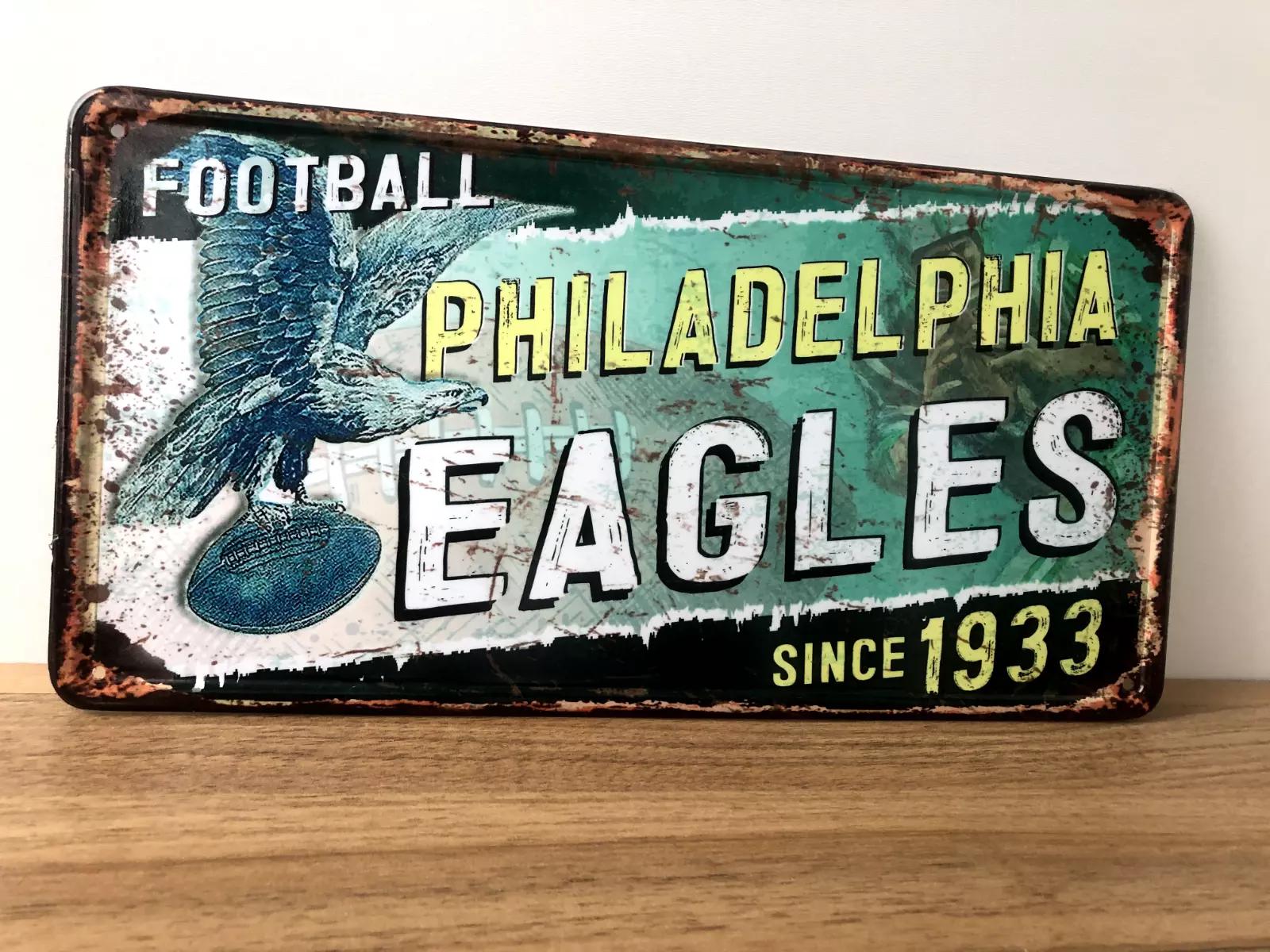 Philadelphia Eagles Metal Sign, Vintage NFL Wall Decor - Etsy