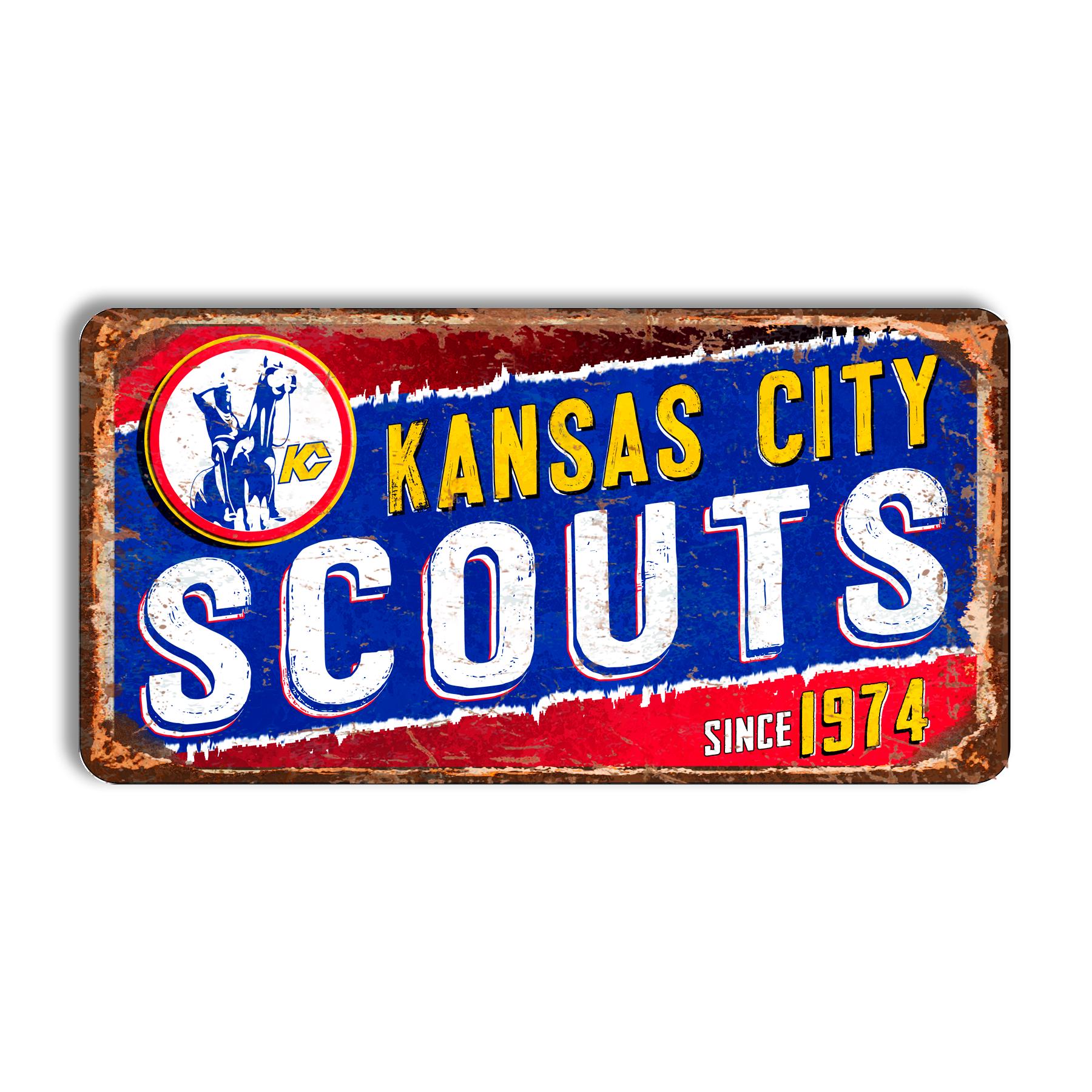 Kansas City Scouts Metal Sign, Vintage Hockey Wall Decor - Etsy