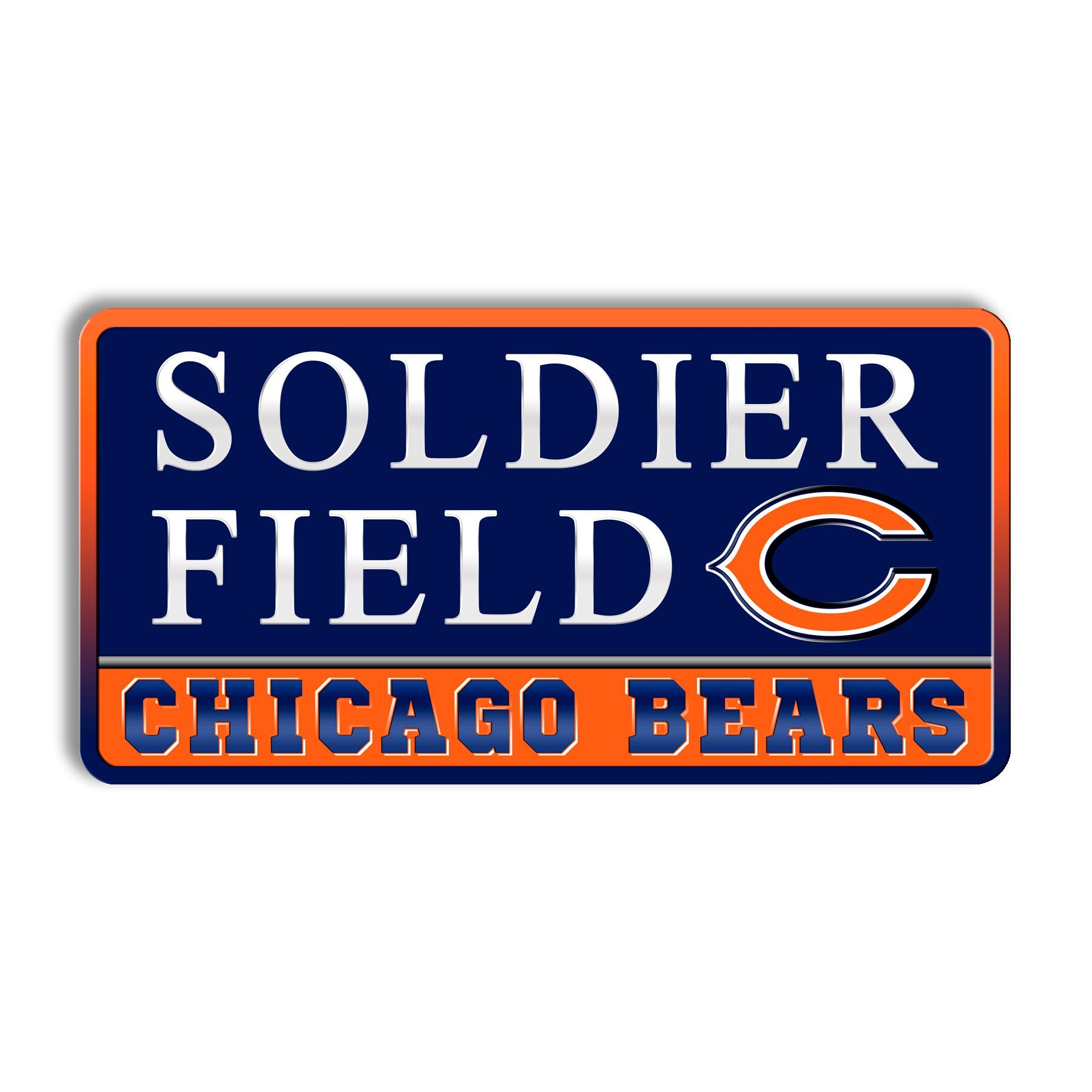 Chicago Bears Metal Sign CHICAGO BEARS Stadium Sign Soldier Field ...