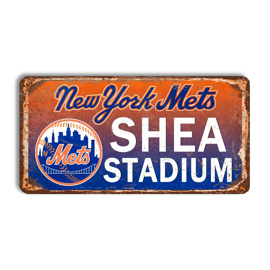 New York Mets Metal Sign NEW YORK METS Shea Stadium Sign Baseball New ...