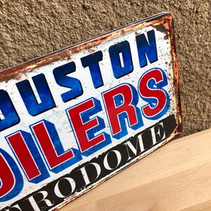 Houston Oilers Metal Sign HOUSTON OILERS Astrodome Stadium Sign NFL ...