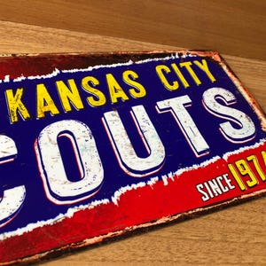 Kansas City Scouts Metal Sign, Vintage Hockey Wall Decor - Etsy