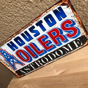 Houston Oilers Metal Sign HOUSTON OILERS Astrodome Stadium Sign NFL ...